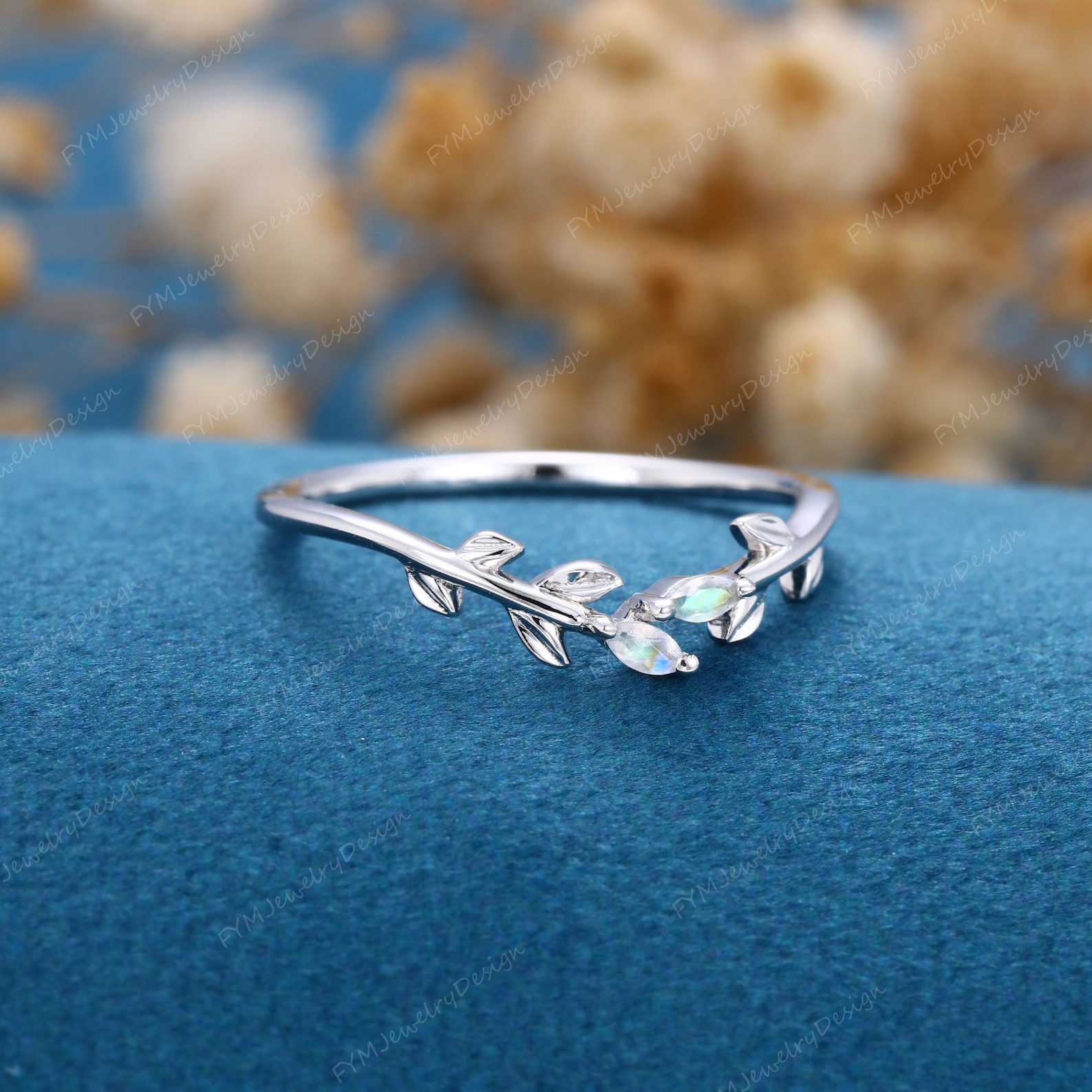 Unique White Gold Wedding Band Open Wedding Band Art Deco - Etsy