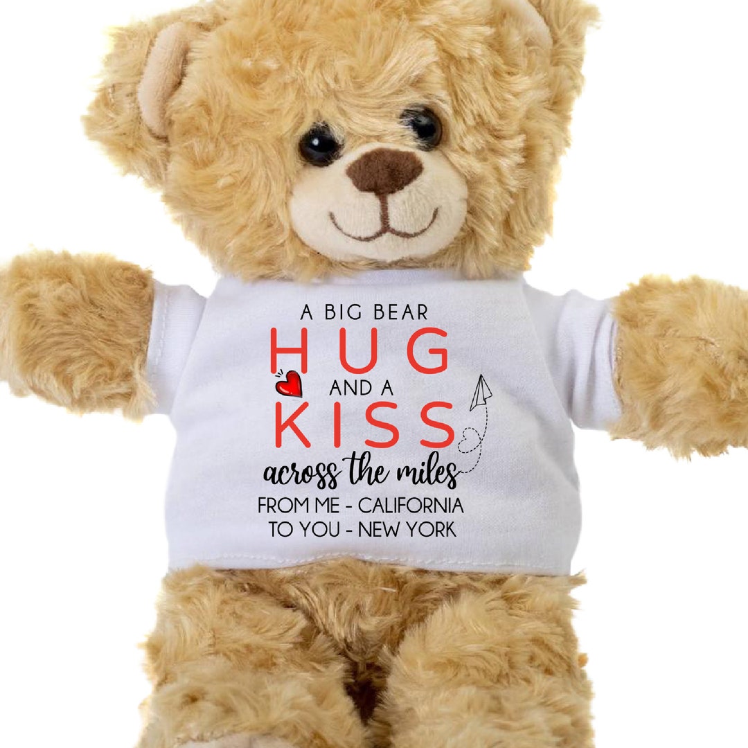 Long Distance Friend Gift, Personalized Hug Across the Miles Bear, Long ...