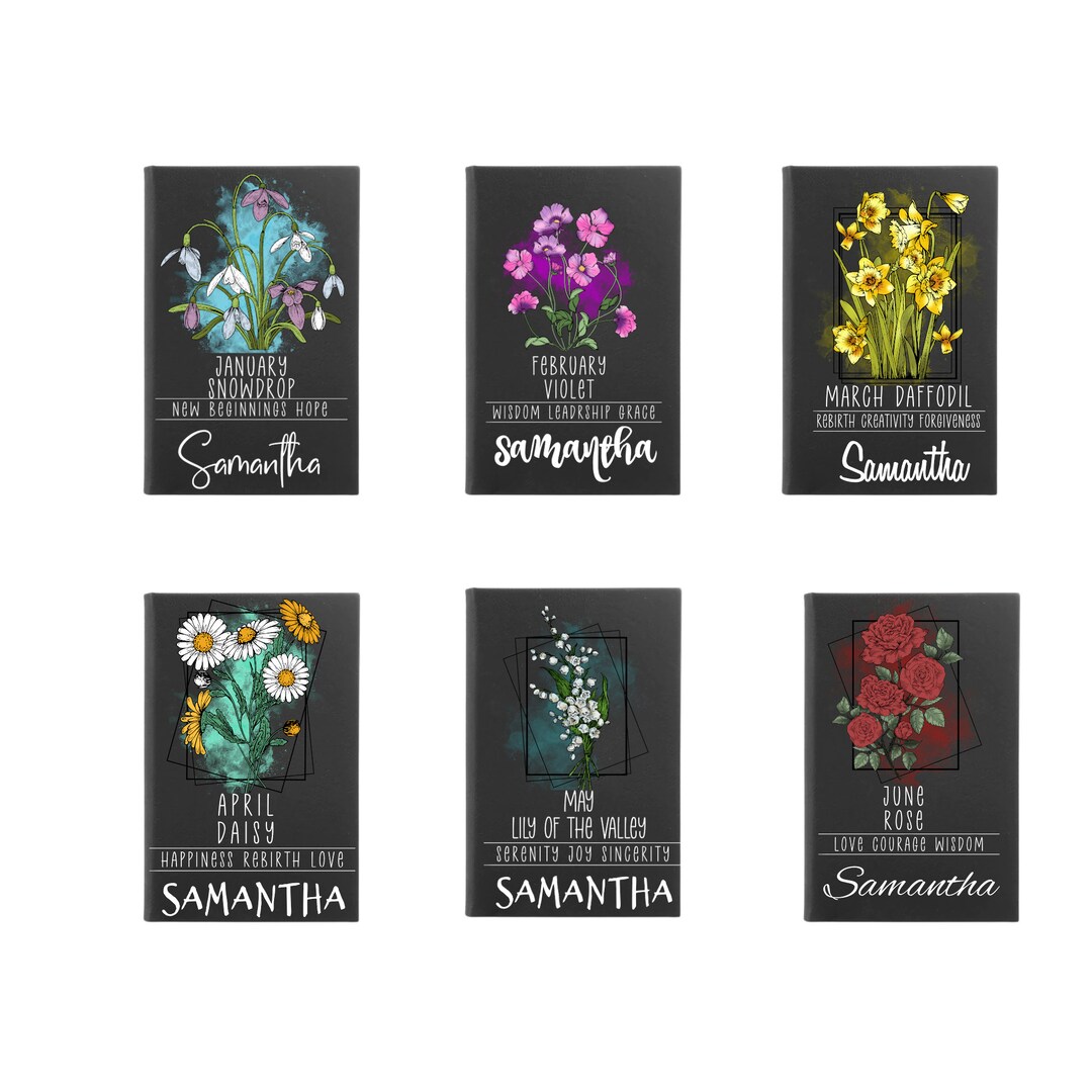 Birth Month Flower Personalized Journal, Custom Journal Notebook, Birth ...