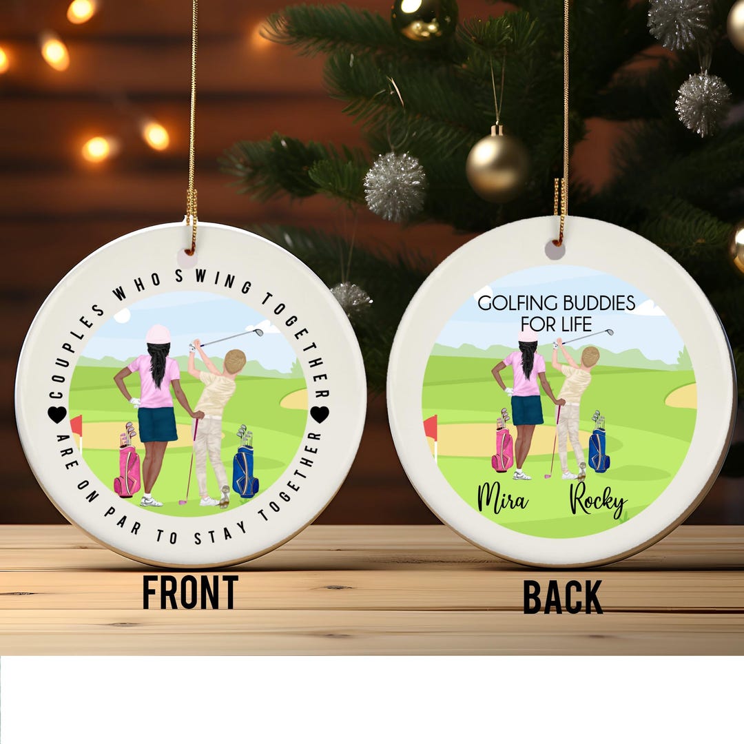 Golfing Couple Ornament, Custom Golf Christmas Ornament, Golf Christmas ...