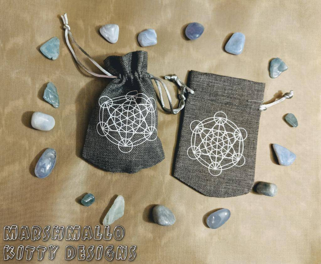 Crystal Pouch Grid, Crystal Grid Bag, Gemstones Carry Bag, Seed of Life ...