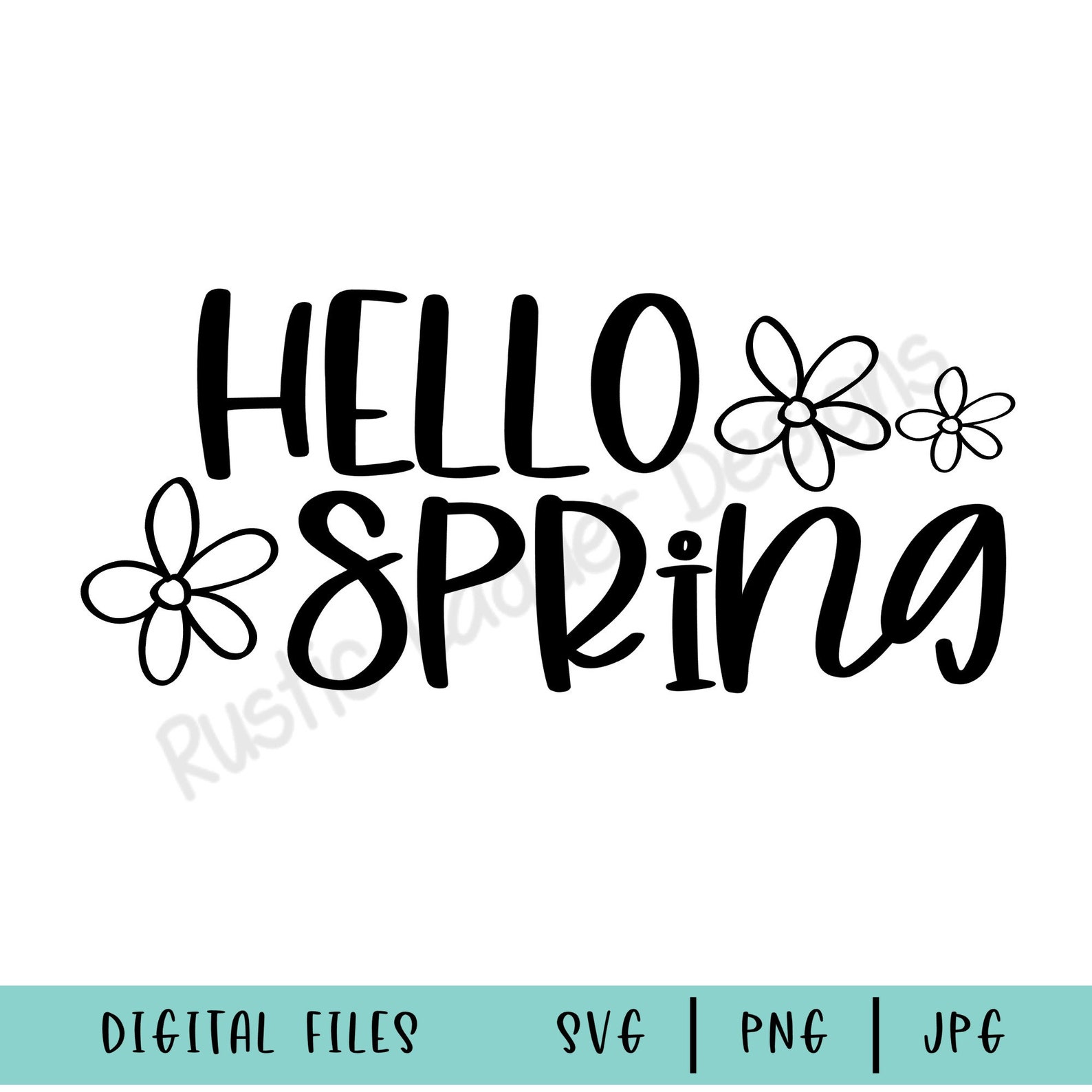 Hello Spring SVG PNG JPG for Silhouette and Cricut - Etsy