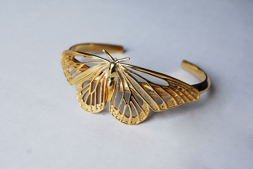 Butterfly Bracelet, Butterfly Cuff, Gold Butterfly Bracelet, Silver ...