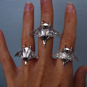 Manta Ray Ring, Solid 925 Sterling Silver Manta Ray Ring, Stingray ...