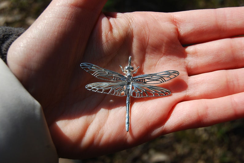 Sterling Silver Dragonfly Pendant: Insect Jewelry (chain Not Included ...