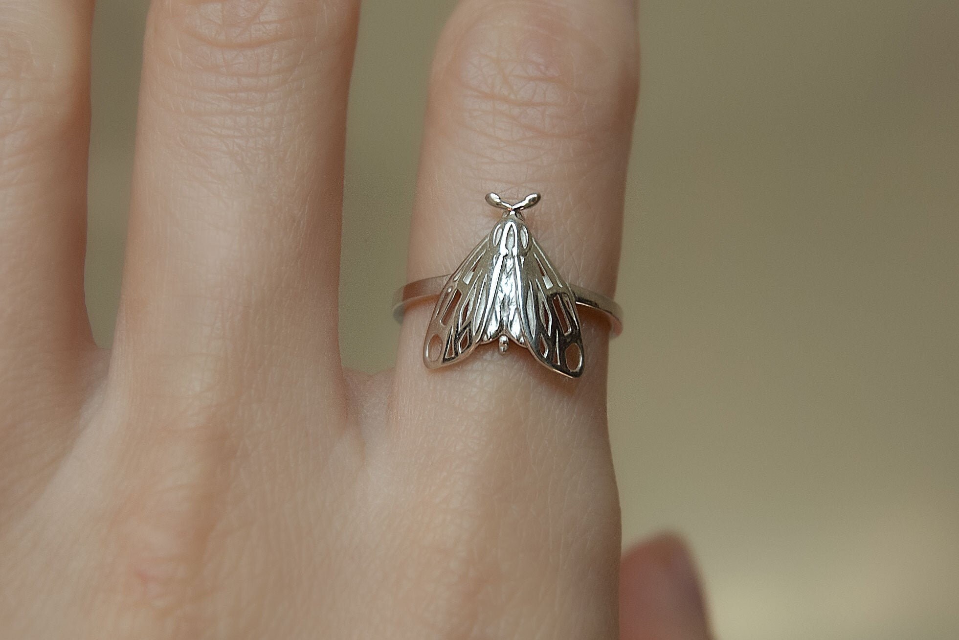 Sterling Silver Moth Ring Moth Ring Butterfly Jewelry | Etsy