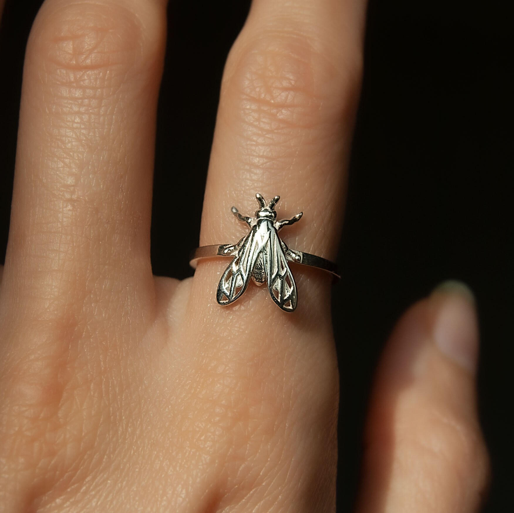Wasp Silver Ring Sterling Silver Bee Bee Jewelry Gold Wasp - Etsy