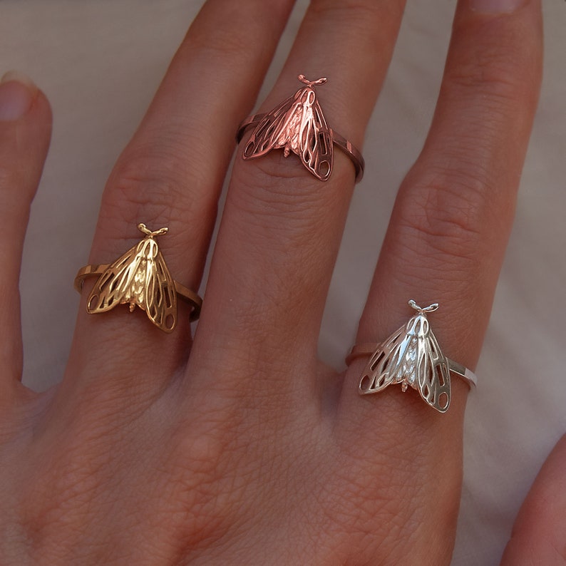 Sterling Silver Moth Ring Moth Ring Butterfly Jewelry | Etsy