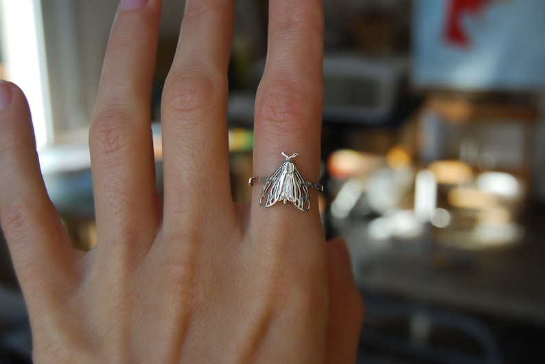 Sterling Silver Moth Ring Moth Ring Butterfly Jewelry | Etsy