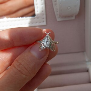 Sterling Silver Moth Ring, Moth Ring, Butterfly Jewelry, Silver Insect ...