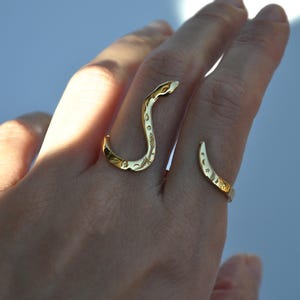 Two Finger Snake Ring, Gold Snake Ring, Snake Jewelry Sterling Silver ...