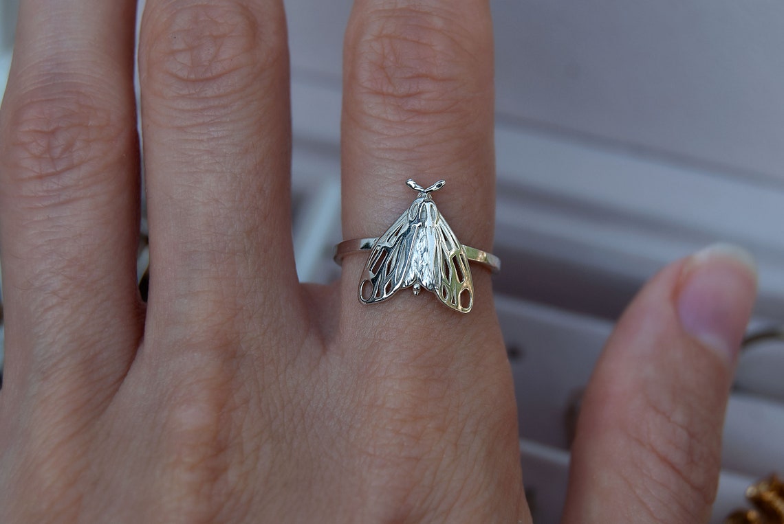 Sterling Silver Moth Ring Moth Ring Butterfly Jewelry | Etsy