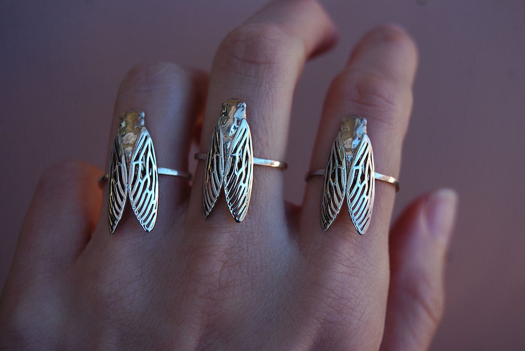 Cicada Sterling Silver Ring: Insect Jewelry - Etsy