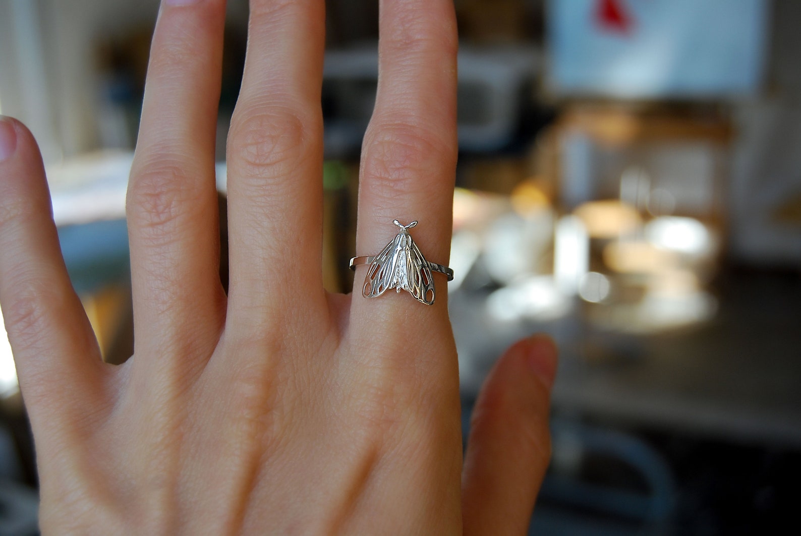 Sterling Silver Moth Ring Moth Ring Butterfly Jewelry - Etsy