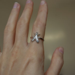 Wasp Silver Ring, Sterling Silver Bee, Bee Jewelry, Gold Wasp Ring ...