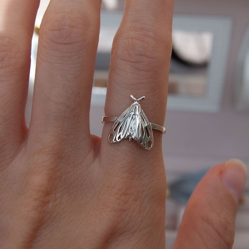 Sterling Silver Moth Ring Moth Ring Butterfly Jewelry | Etsy