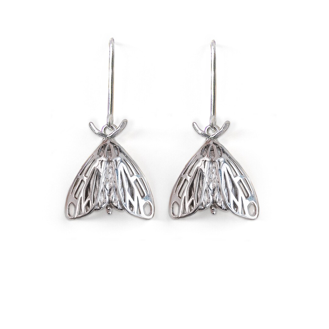 Sterling Silver Moth Earringst, Moth Earrings, Butterfly Jewelry ...