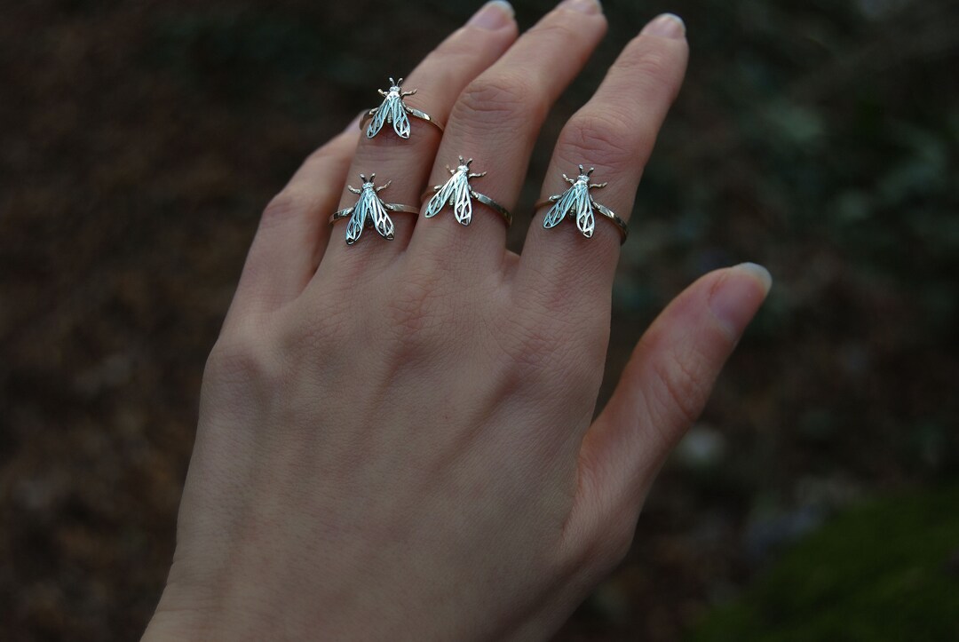 Wasp Silver Ring, Sterling Silver Bee, Bee Jewelry, Gold Wasp Ring ...