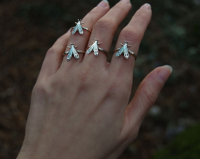 Wasp Silver Ring, Sterling Silver Bee, Bee Jewelry, Gold Wasp Ring ...