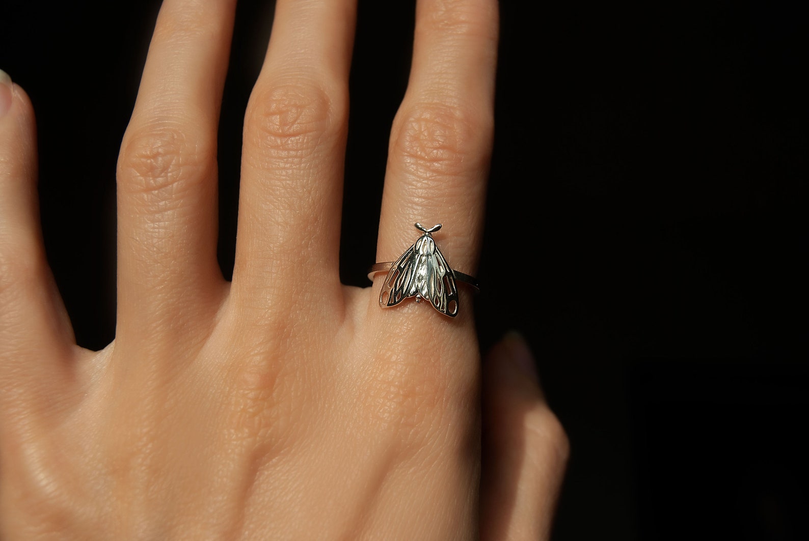 Sterling Silver Moth Ring Moth Ring Butterfly Jewelry | Etsy