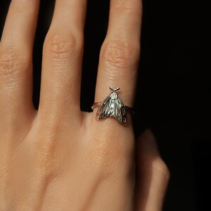Sterling Silver Moth Ring, Moth Ring, Butterfly Jewelry, Silver Insect Ring - Etsy