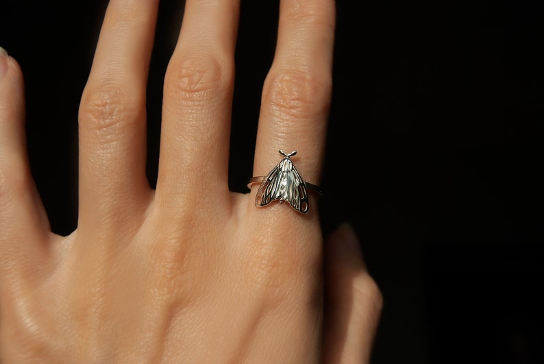Sterling Silver Moth Ring Moth Ring Butterfly Jewelry | Etsy
