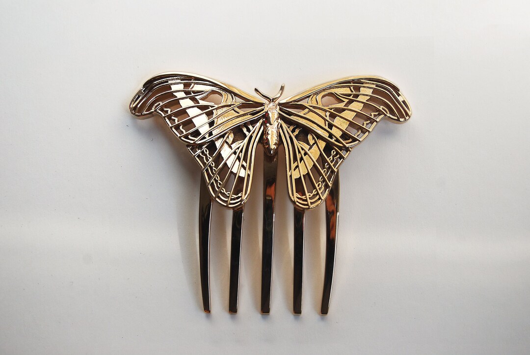 Atlas Moth Hair Comb, Butterfly Hair Pin, Bridal Butterfly Accessory ...