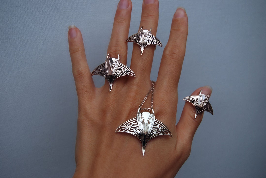 Manta Ray Ring, Solid 925 Sterling Silver Manta Ray Ring, Stingray ...