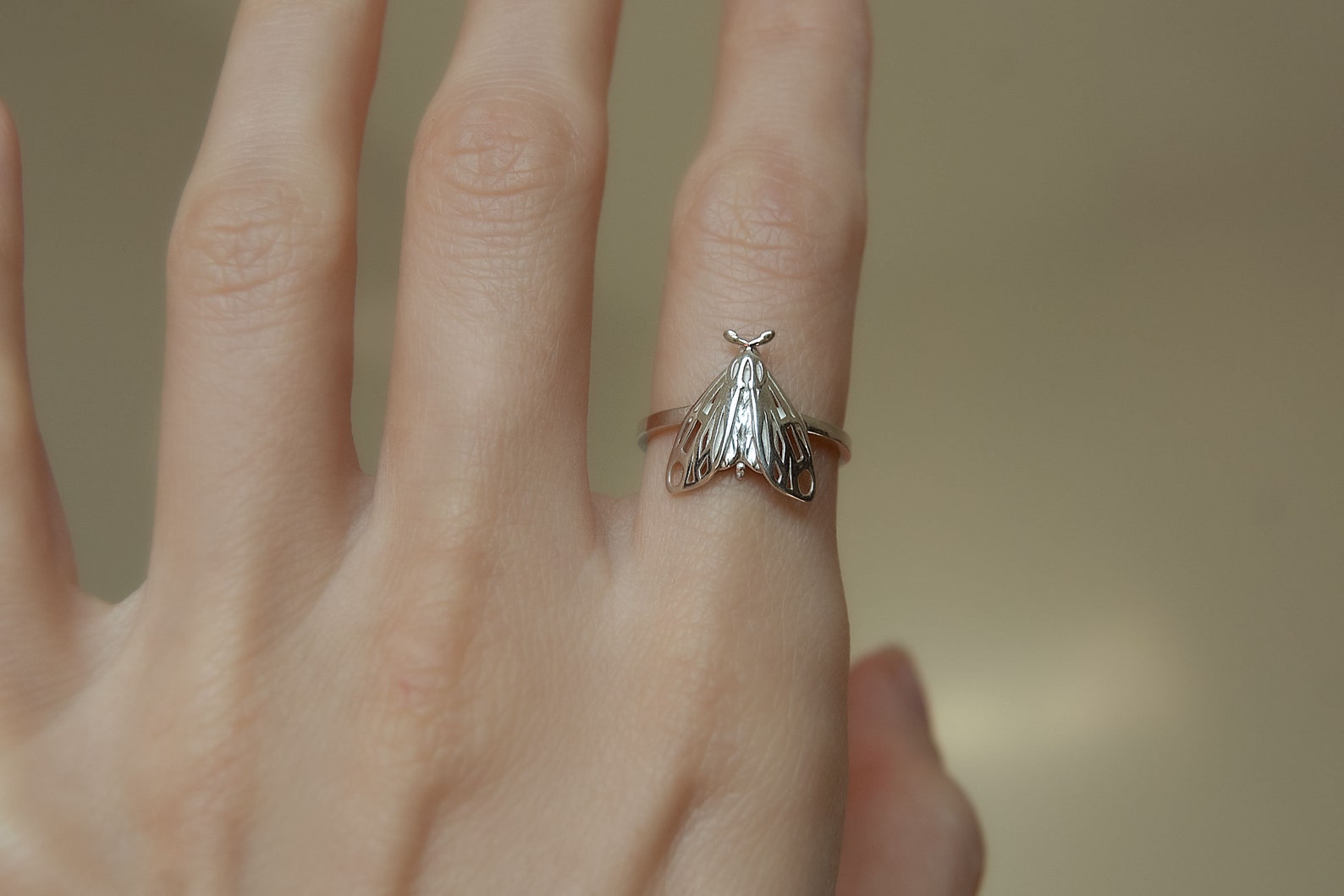 Sterling Silver Moth ring Moth ring Butterfly Jewelry | Etsy
