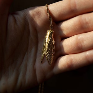 Cicada Silver Pendant, Cicada Gold Necklace, Cicada Jewelry, Insect ...
