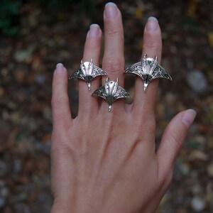 Manta Ray Ring, Solid 925 Sterling Silver Manta Ray Ring, Stingray ...