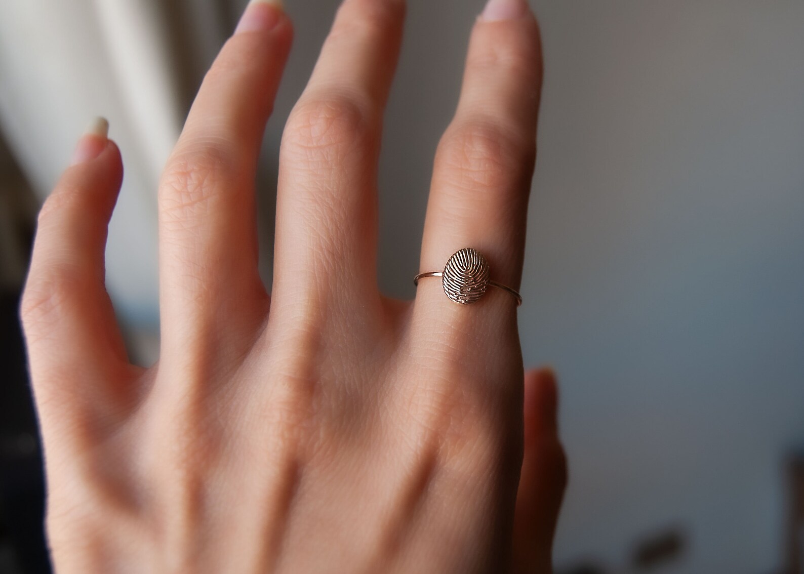Personalized Fingerprint Ring Memorial Custom Ring Dainty - Etsy