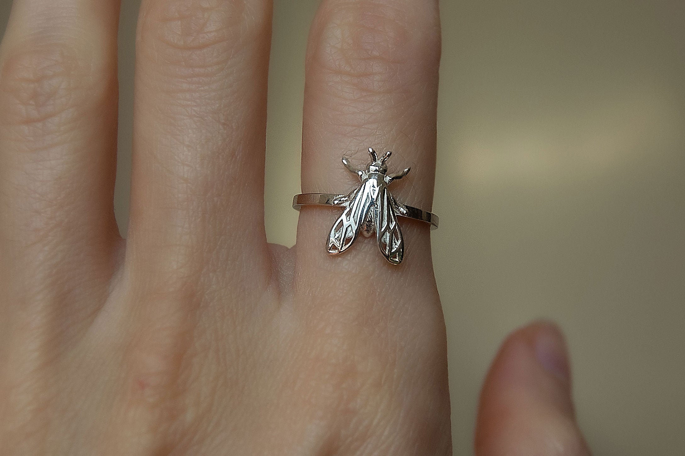 Wasp Silver Ring Sterling Silver Bee Bee Jewelry Gold Wasp - Etsy