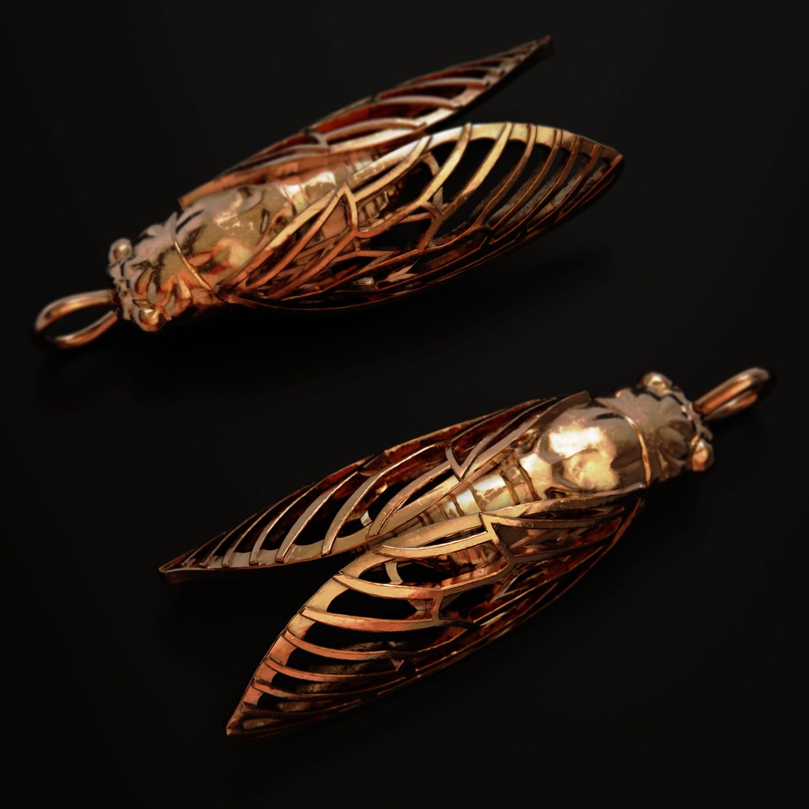 Cicada silver pendant Cicada gold necklace Cicada jewelry | Etsy