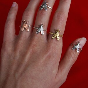 Wasp Silver Ring, Sterling Silver Bee, Bee Jewelry, Gold Wasp Ring ...