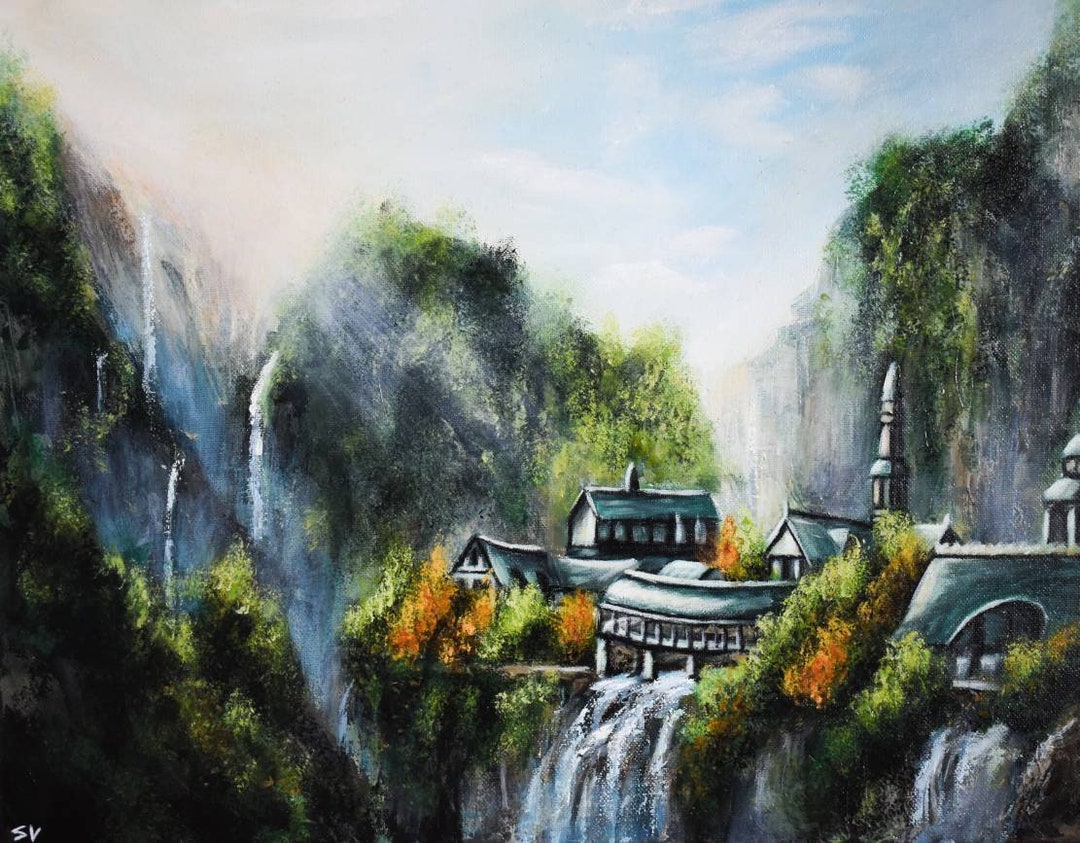 Rivendell Print, the Hobbit, Lord of the Rings, the Hobbit Art, Lord of ...