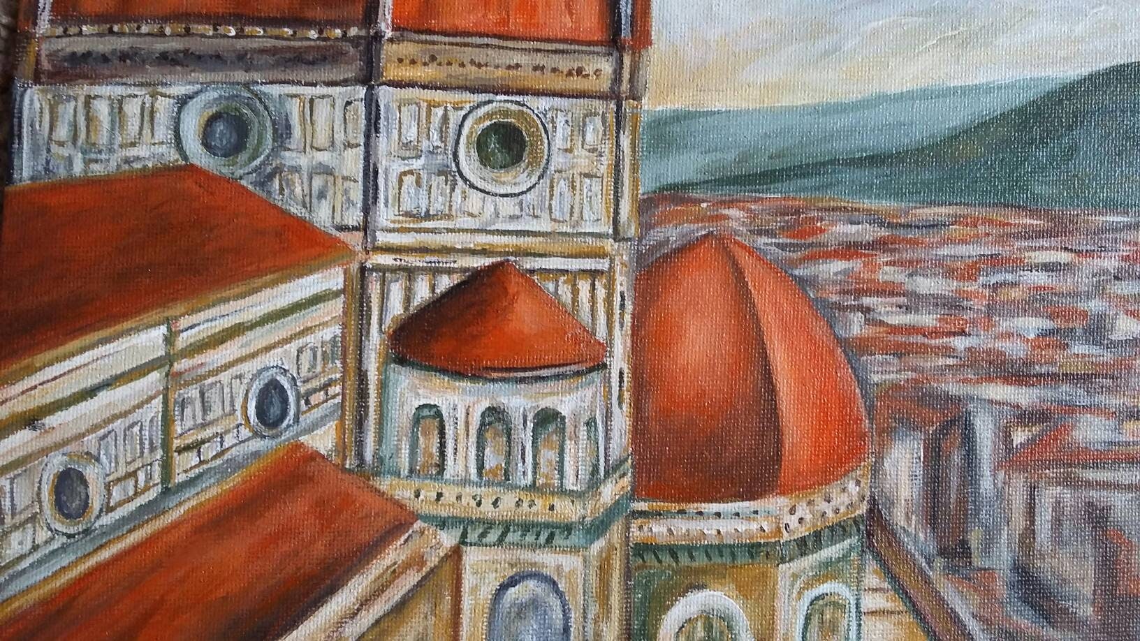 Florence Art Acrylic Painting Painting Landscape - Etsy