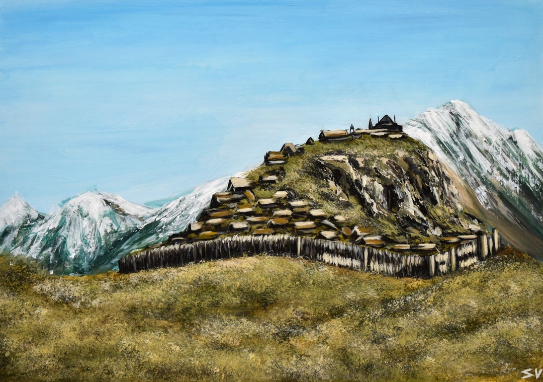 Edoras Print, Lord of the Rings, the Hobbit, Lord of the Rings Art, the ...