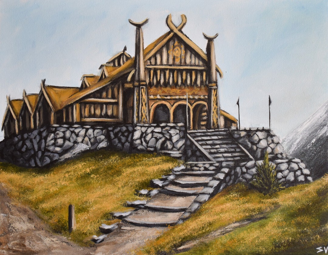 Meduseld Print, Lord of the Rings, the Hobbit, Rohan, Lord of the Rings ...