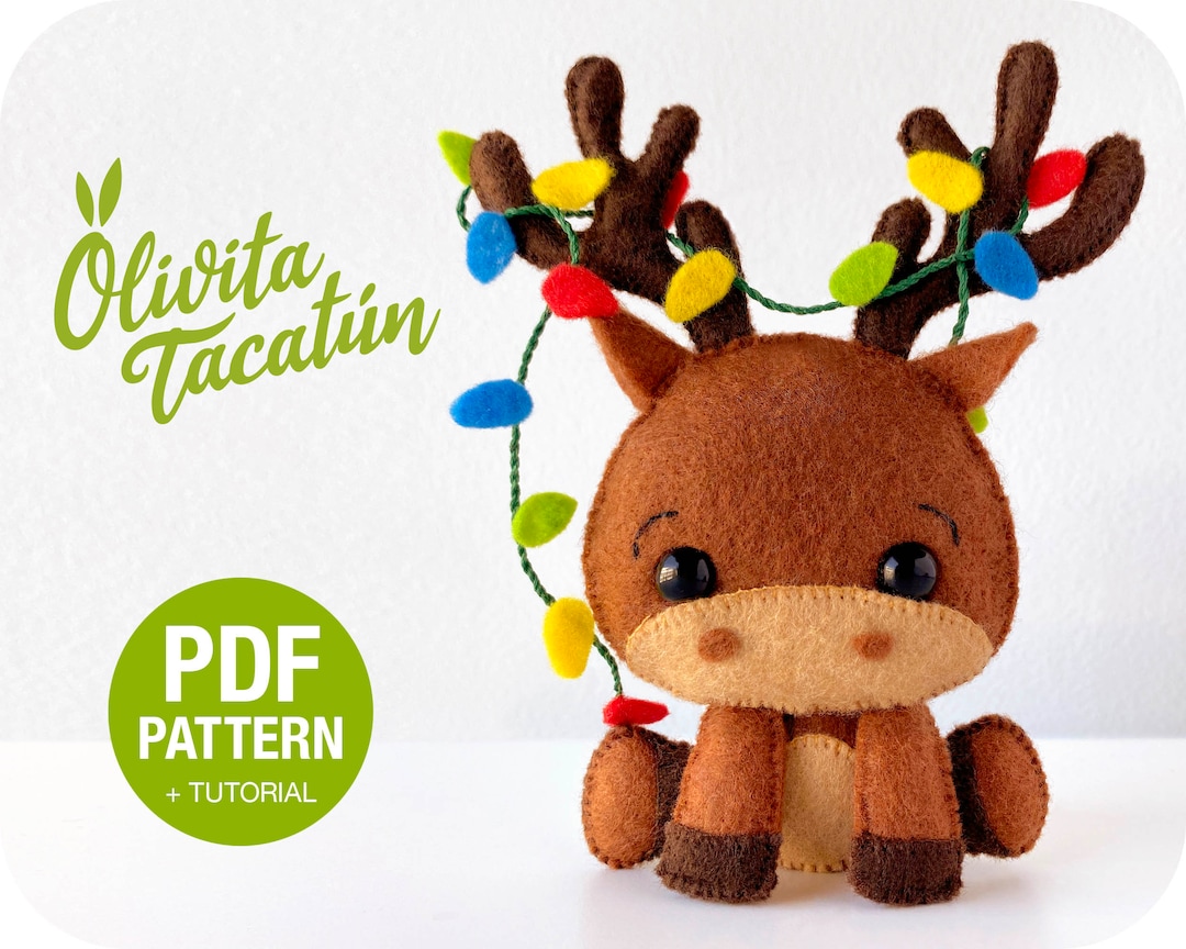 Patrón PDF Tutorial: Reno de fieltro - Etsy México