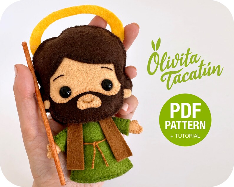 PDF Pattern Tutorial: Felt Virgin Mary, Saint Joseph and Baby Jesus ...