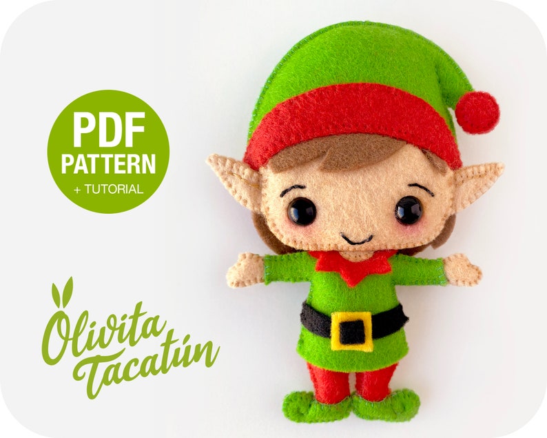 Patrón PDF Tutorial: Elfo de fieltro - Etsy España