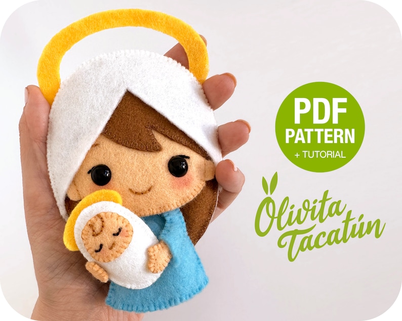 PDF Pattern Tutorial: Felt Virgin Mary, Saint Joseph and Baby Jesus ...