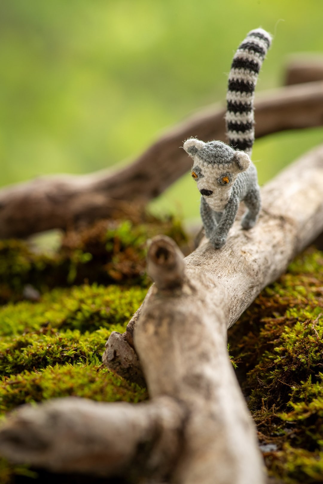 Micro Crochet Amigurumi Realistic Lemur Art, Mini Micro Animals Lemur ...