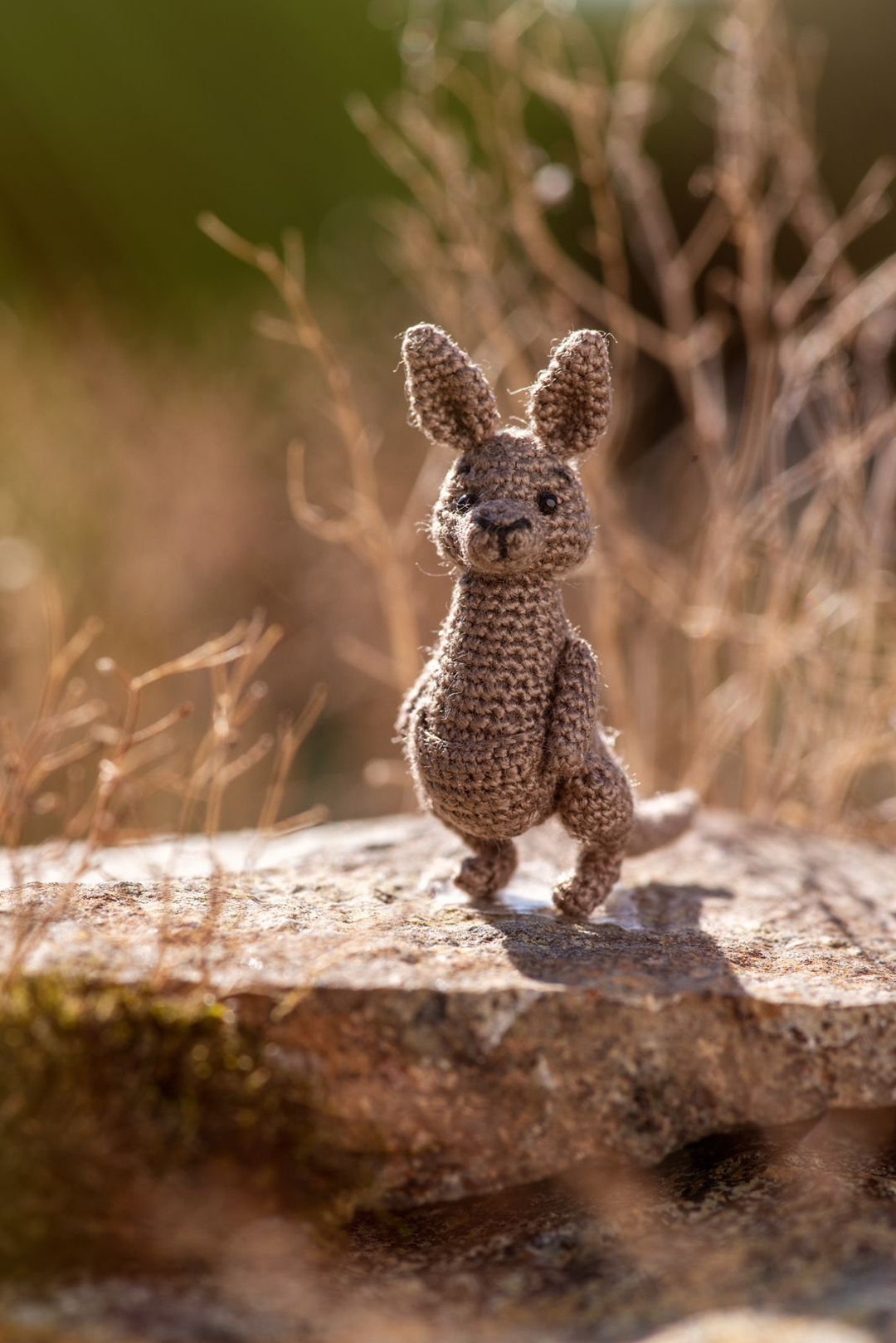 Micro Miniature Crochet Realistic Kangaroo Mini Doll, Micro Animal ...