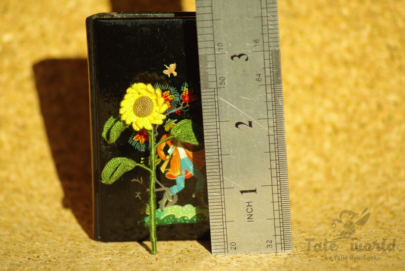 Miniature Crochet Sunflower, Tiny Handmade Bloom - Dollhouse Plant ...