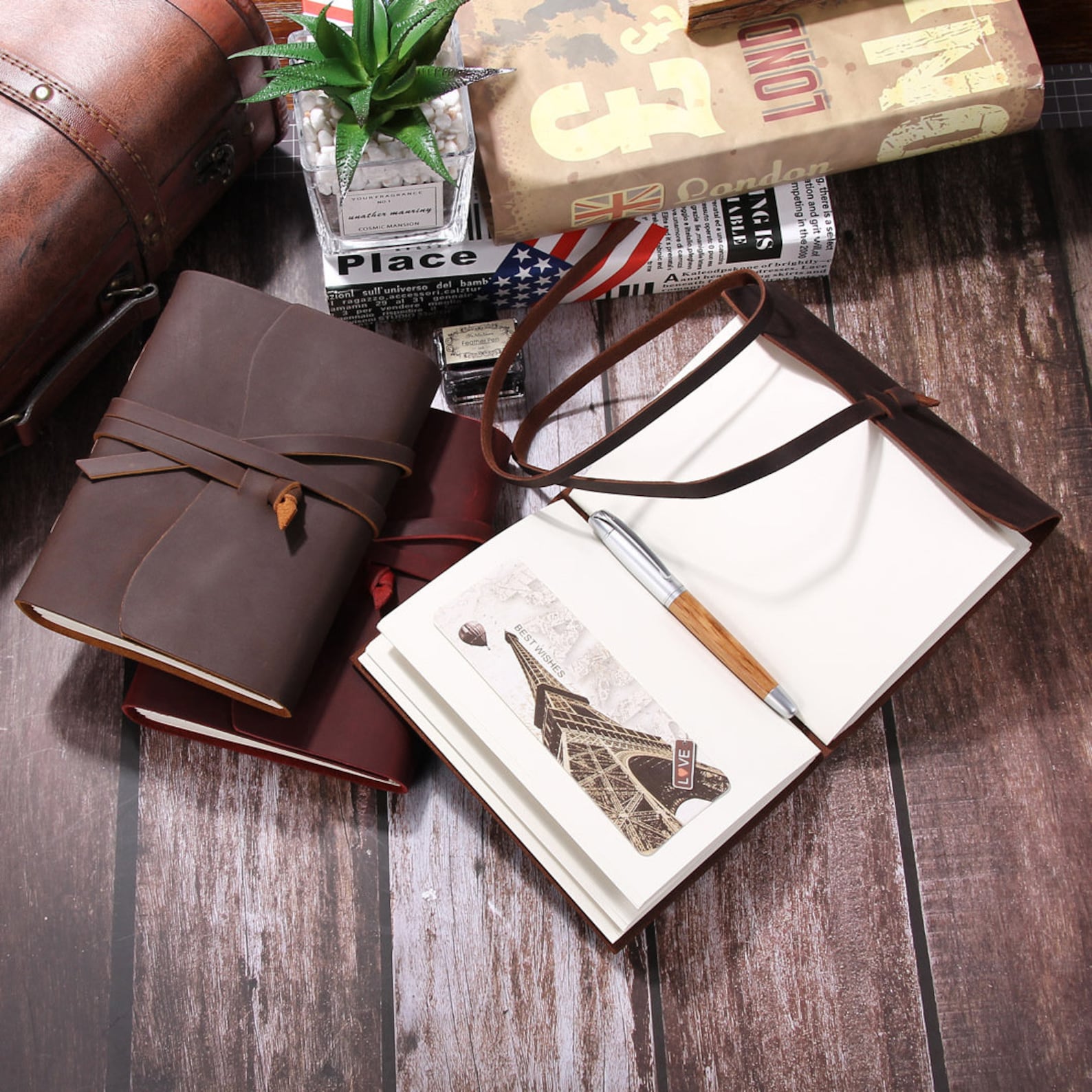Leather Journal-handmade Sketchbook. Leather Bound Journal -leather ...