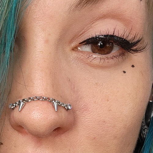 Black Piercing Chain for Ears or Nose. Black Connector Chain. - Etsy