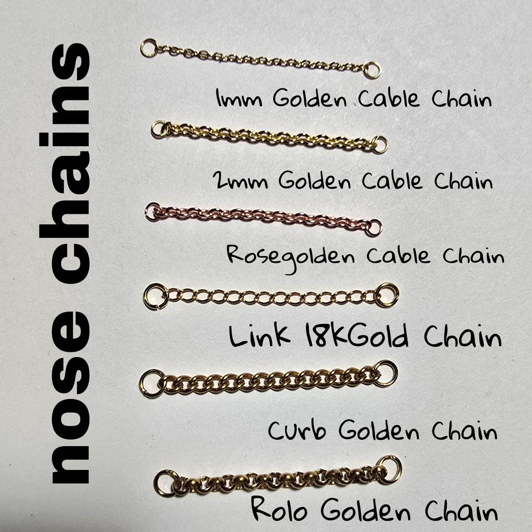 Gold//golden Nose Chains - Etsy