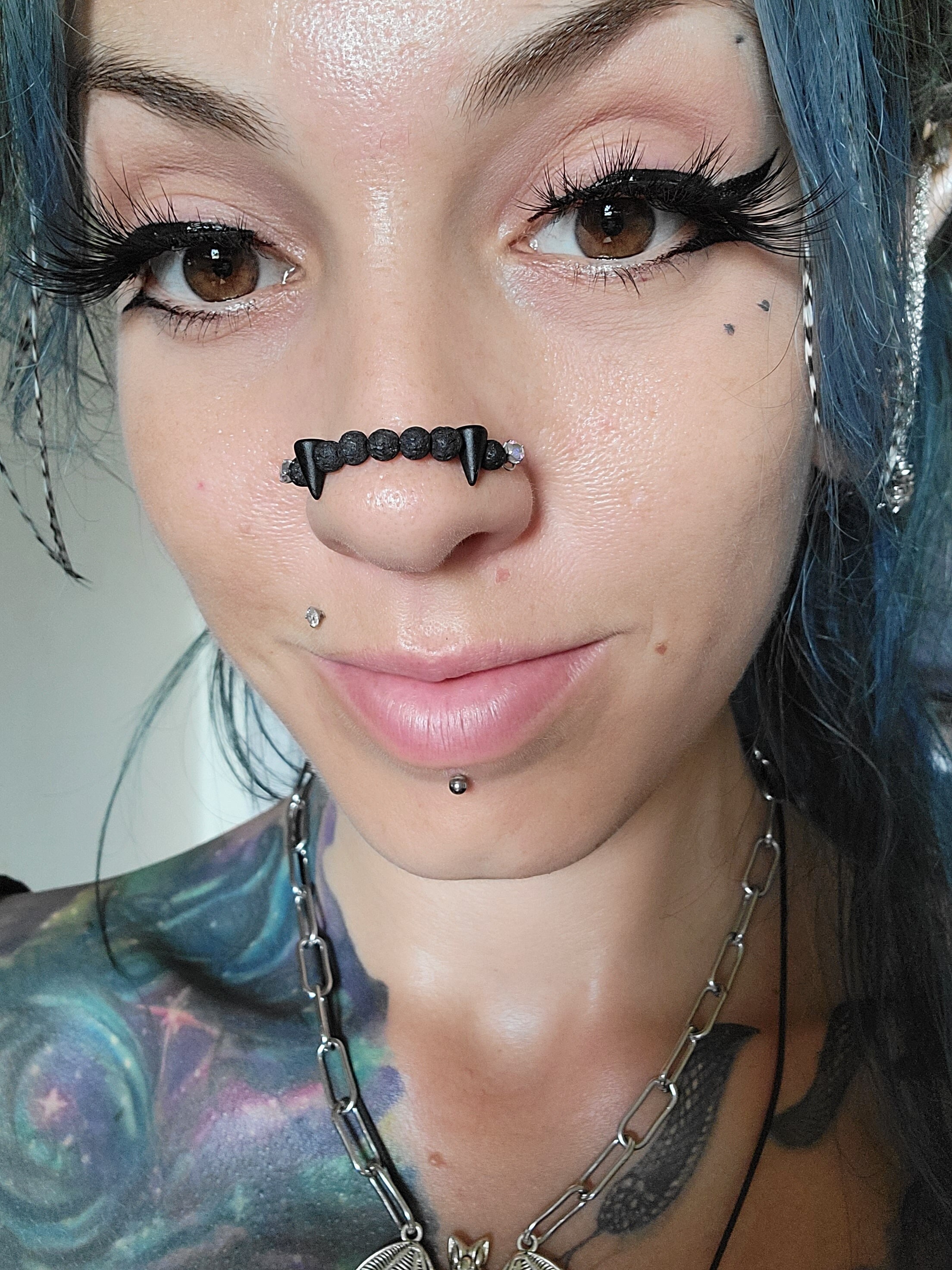 FANG [lava Rock] Nose Chain - Etsy